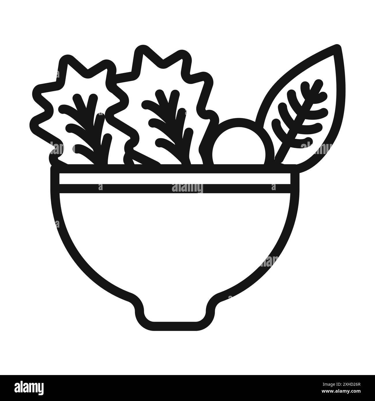 Salad icon Vector symbol or sign set collection in black and white ...