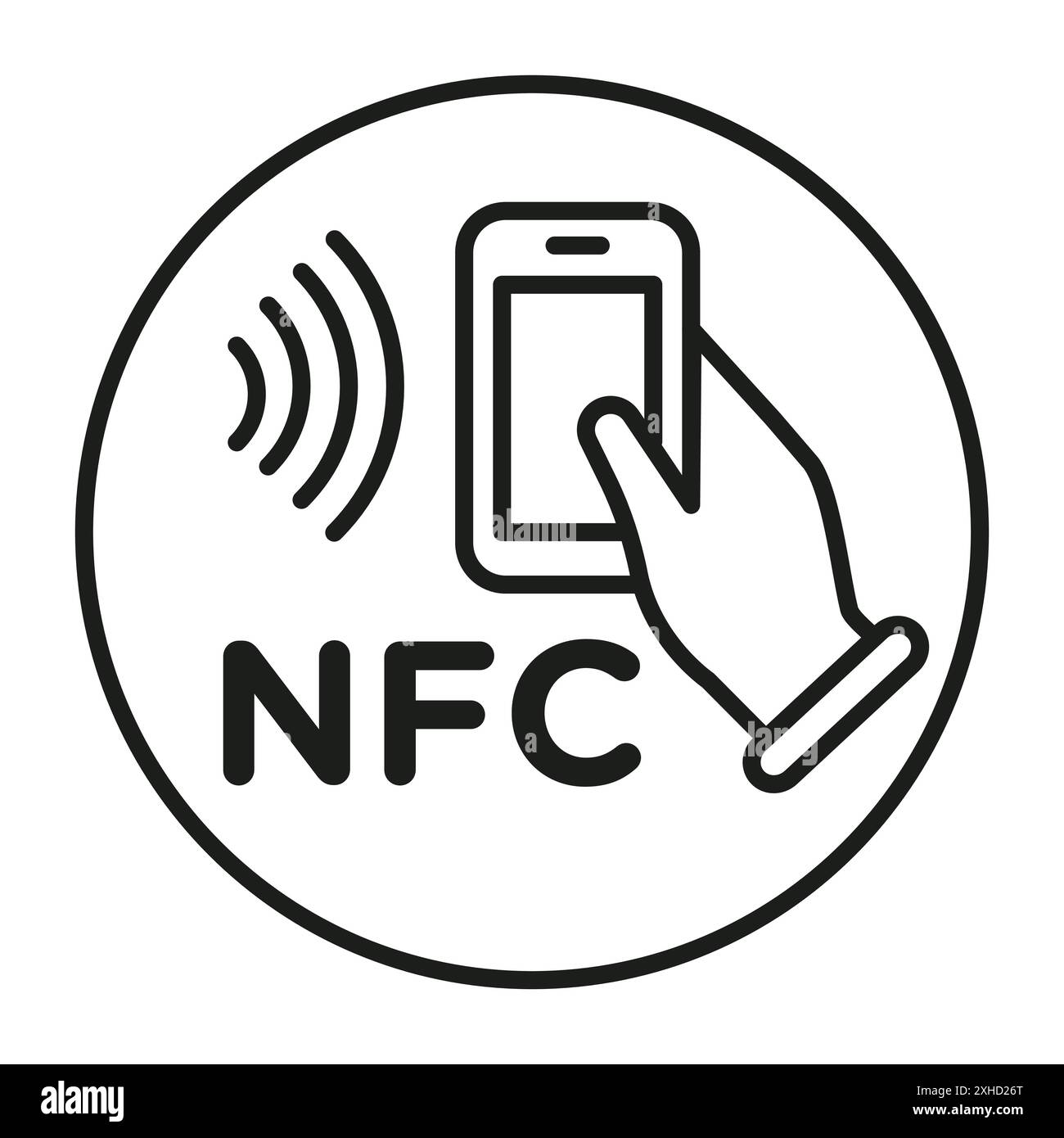 NFC communication icon Vector symbol or sign set collection in black ...