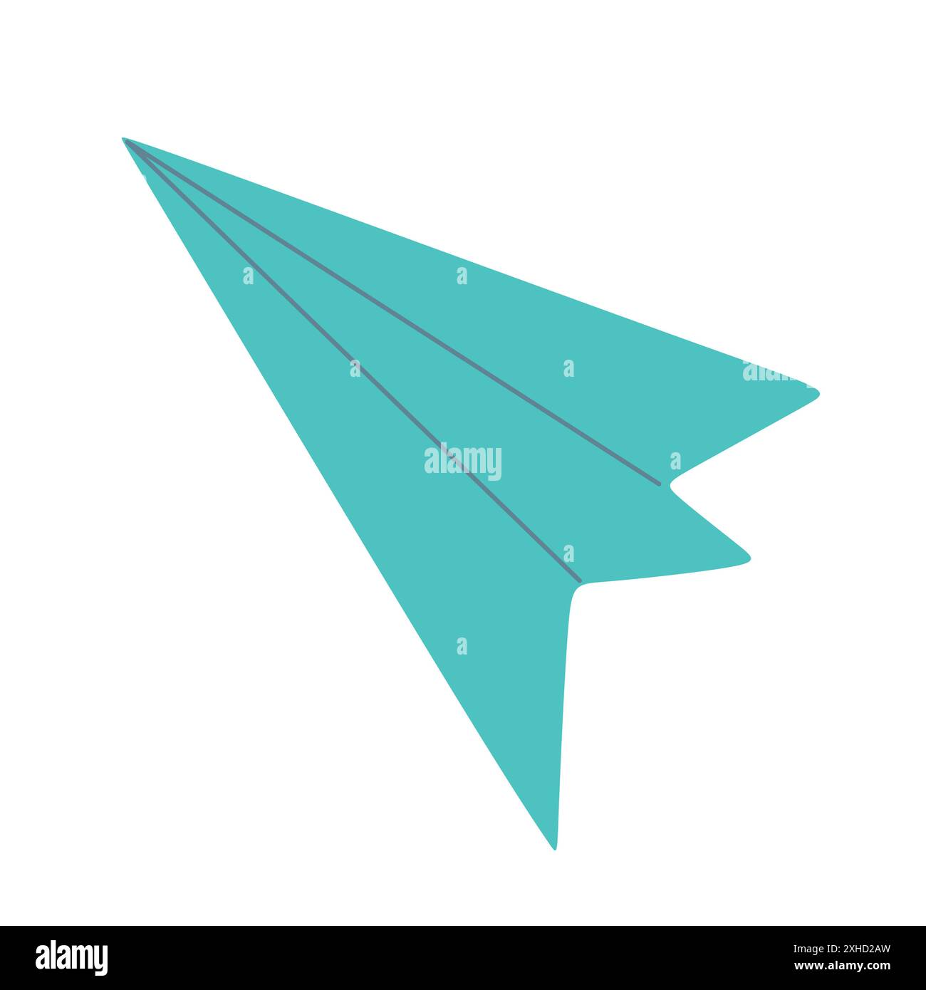 Blue Paper plane isolated on white background. Travel and Messaging ...