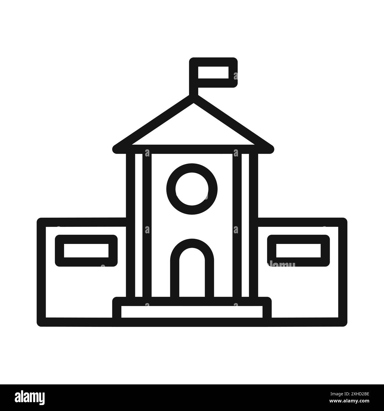 School icon logo sign vector outline in black and white color Stock ...