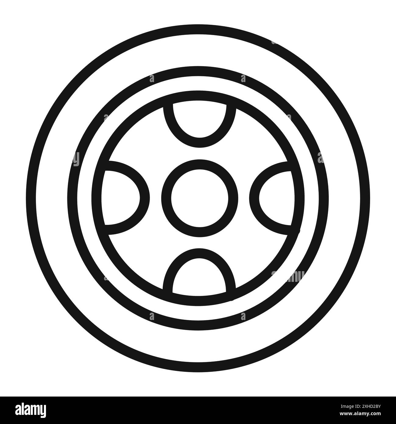 Tire icon Vector symbol or sign set collection in black and white ...