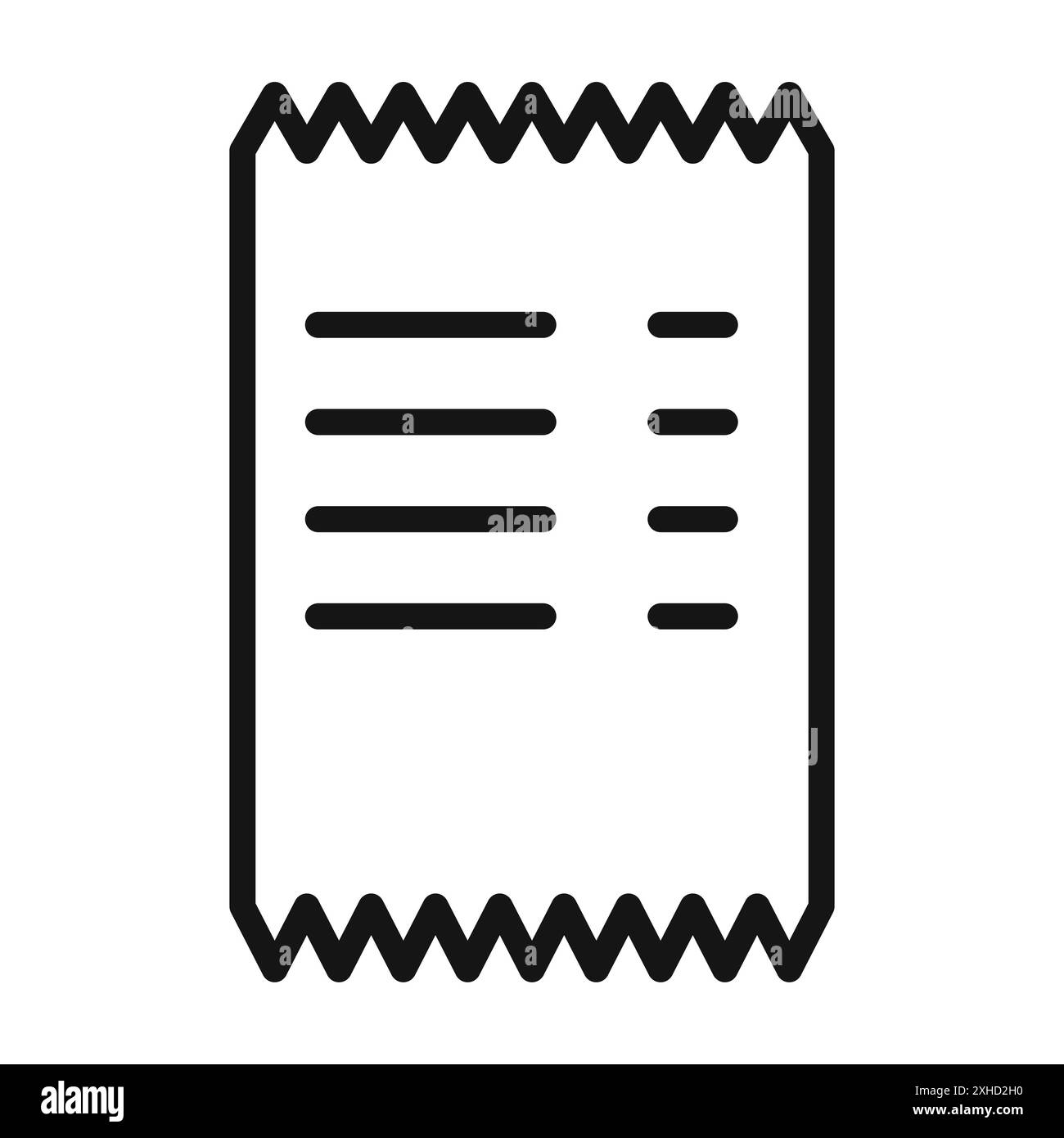 Receipt icon Vector symbol or sign set collection in black and white ...