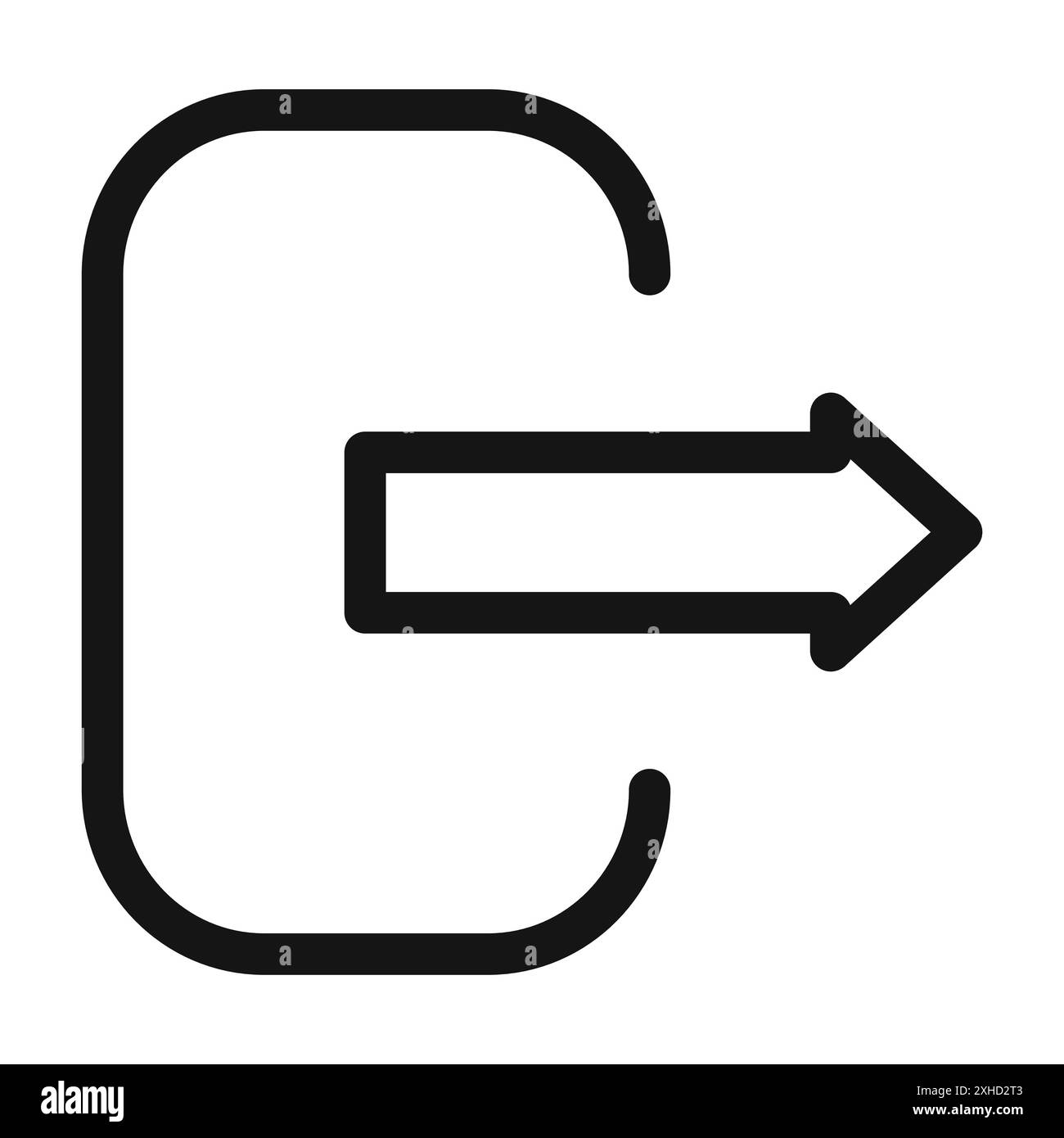 Sign out icon Vector symbol or sign set collection in black and white ...