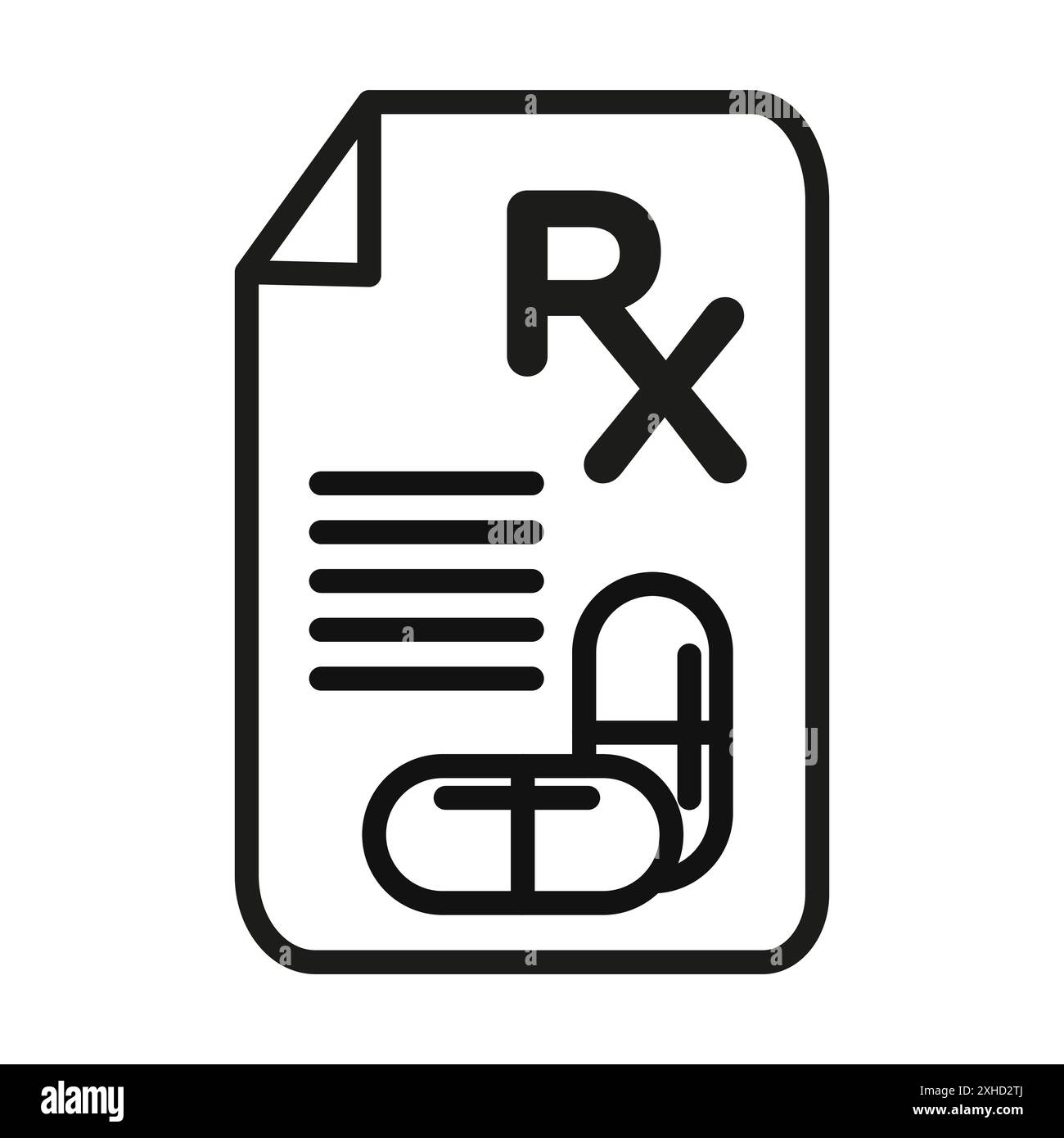 RX icon Vector symbol or sign set collection in black and white outline ...