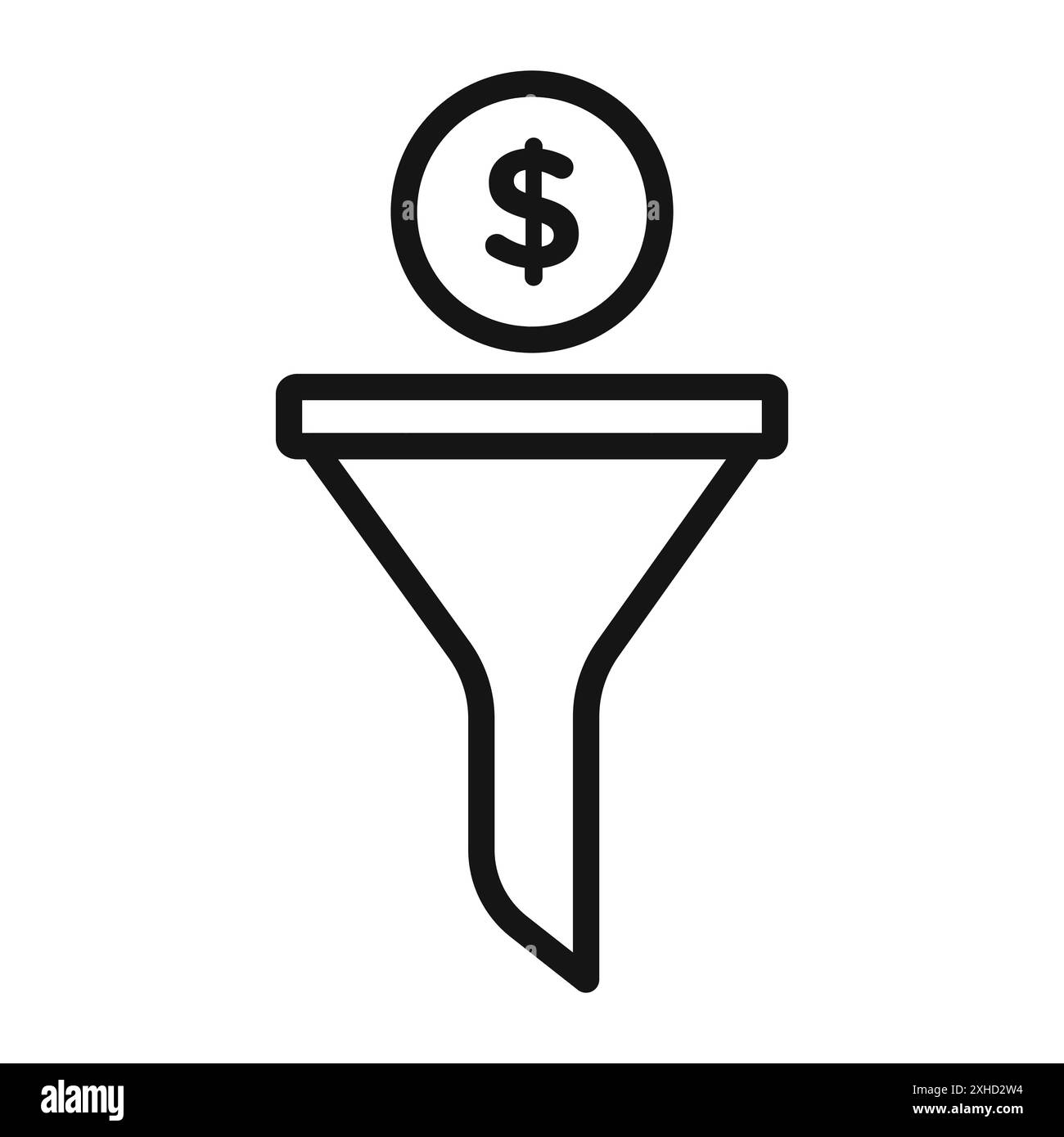 Sales Funnel icon Vector symbol or sign set collection in black and ...