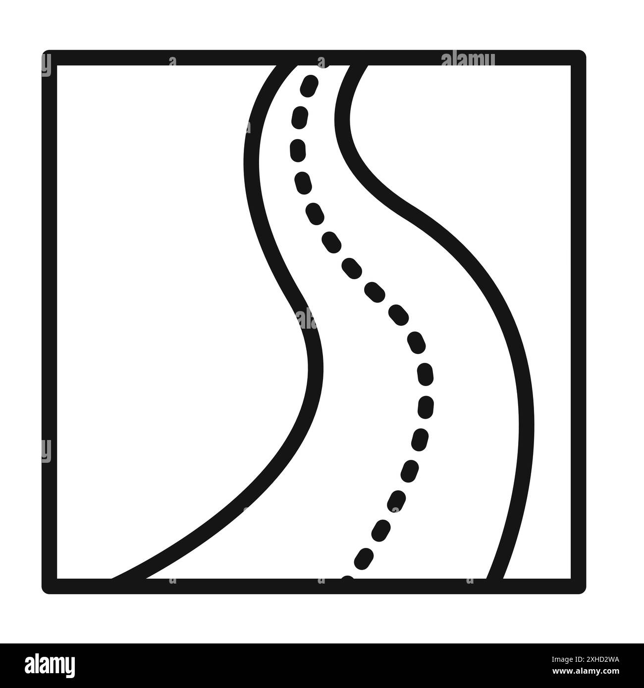 Road icon Vector symbol or sign set collection in black and white ...