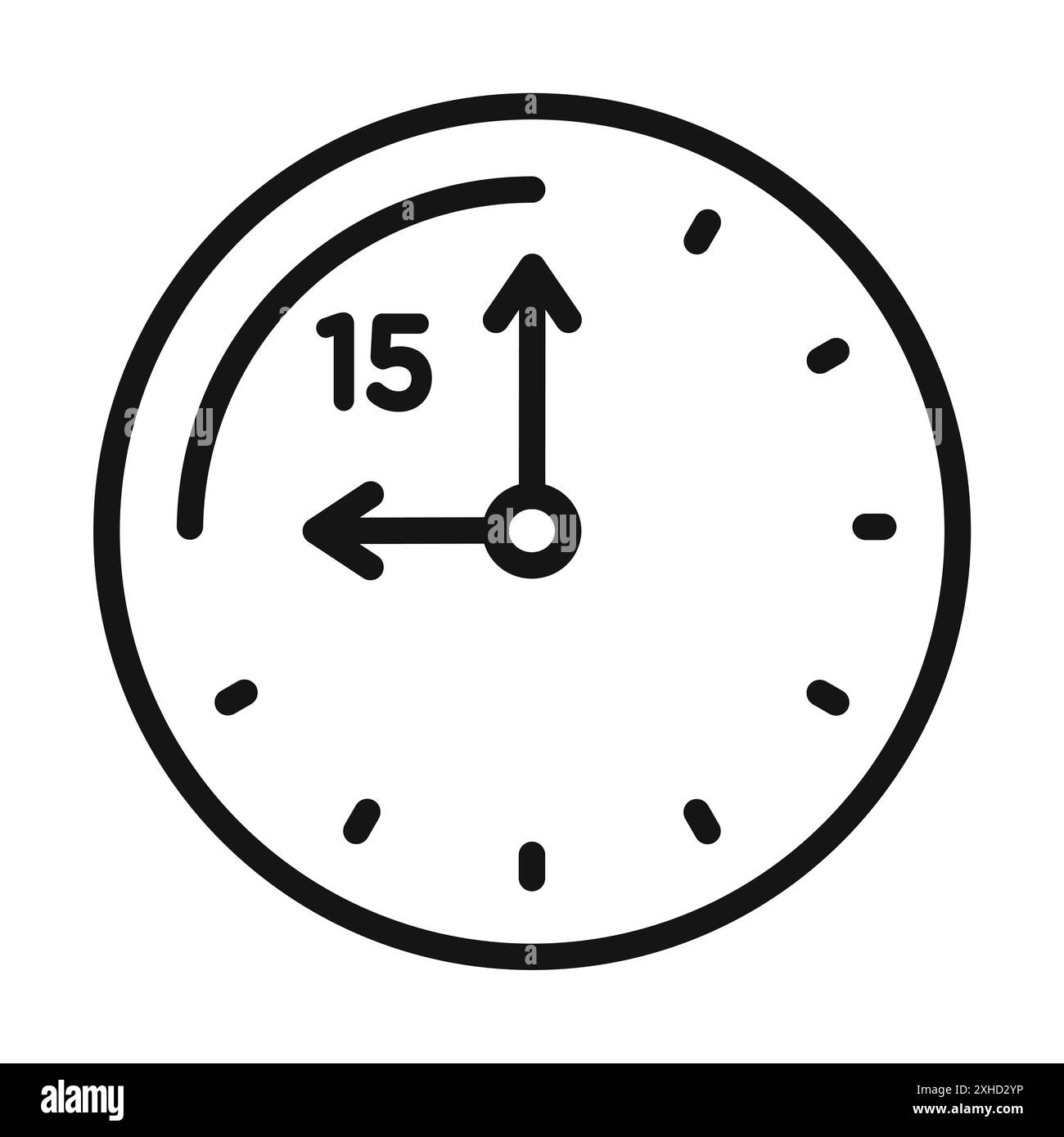 Time quarter past icon Vector symbol or sign set collection in black ...
