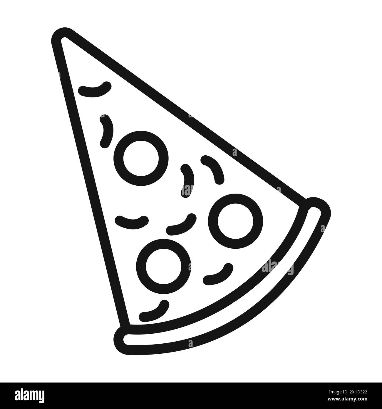 Pizza slice icon logo sign vector outline in black and white color ...