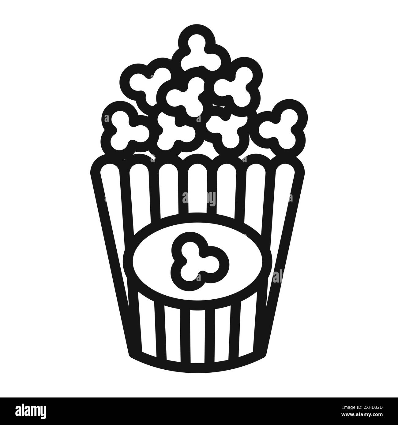 Popcorn icon Vector symbol or sign set collection in black and white ...