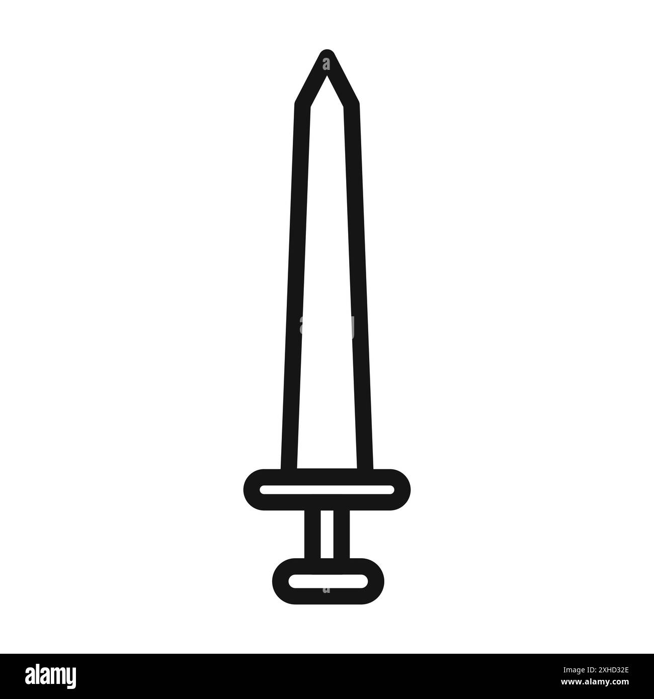 Sword icon Vector symbol or sign set collection in black and white ...