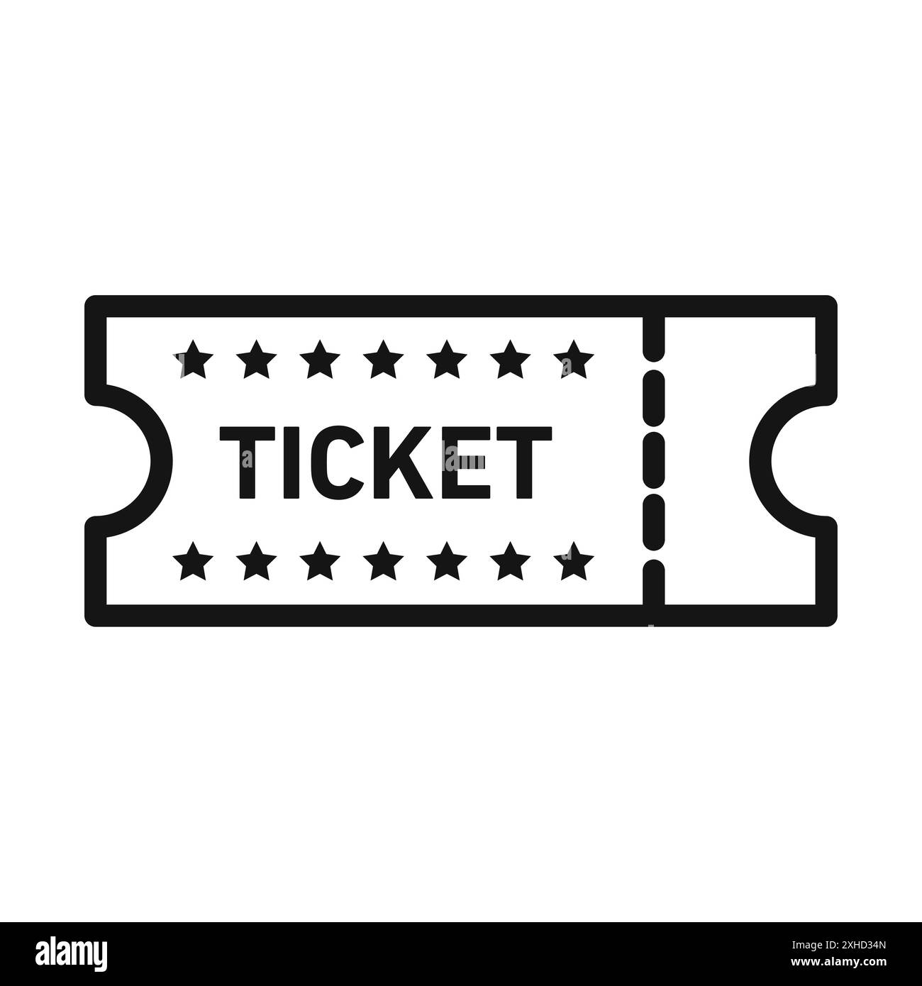 Ticket icon logo sign vector outline in black and white color Stock ...