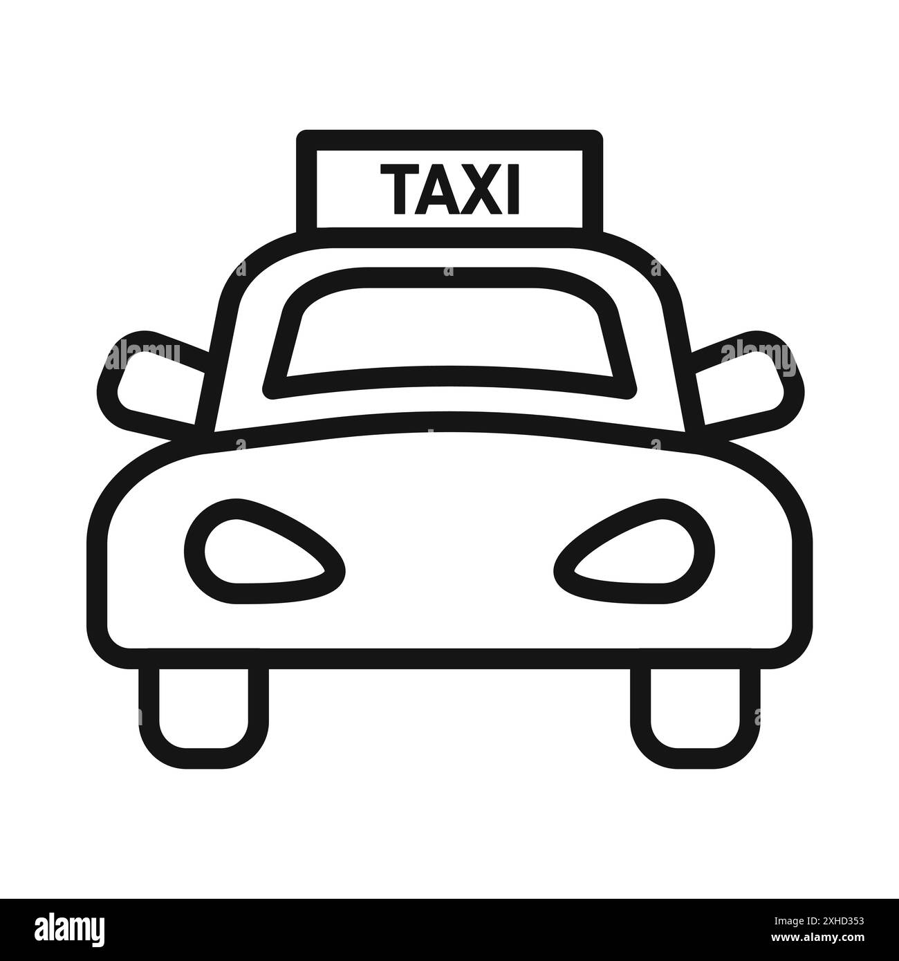 Taxi icon Vector symbol or sign set collection in black and white ...
