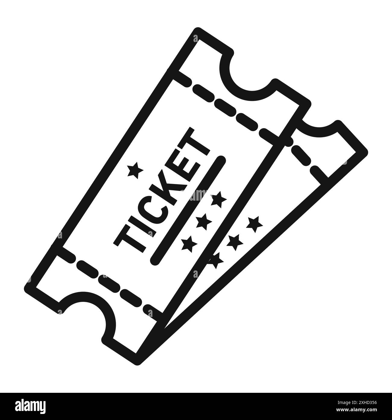Ticket icon Vector symbol or sign set collection in black and white ...