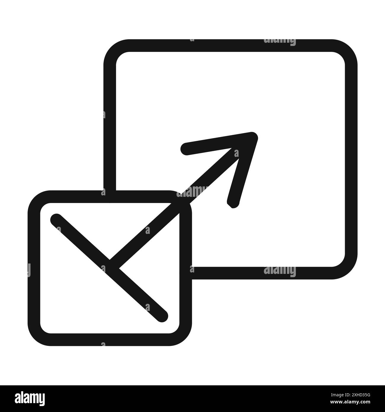 Resize Icon Vector Symbol Or Sign Set Collection In Black And White Outline Stock Vector Image