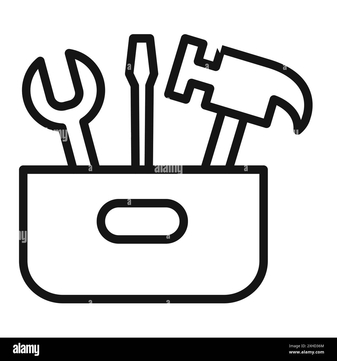 Toolbox Icon Vector Symbol Or Sign Set Collection In Black And White Outline Stock Vector Image