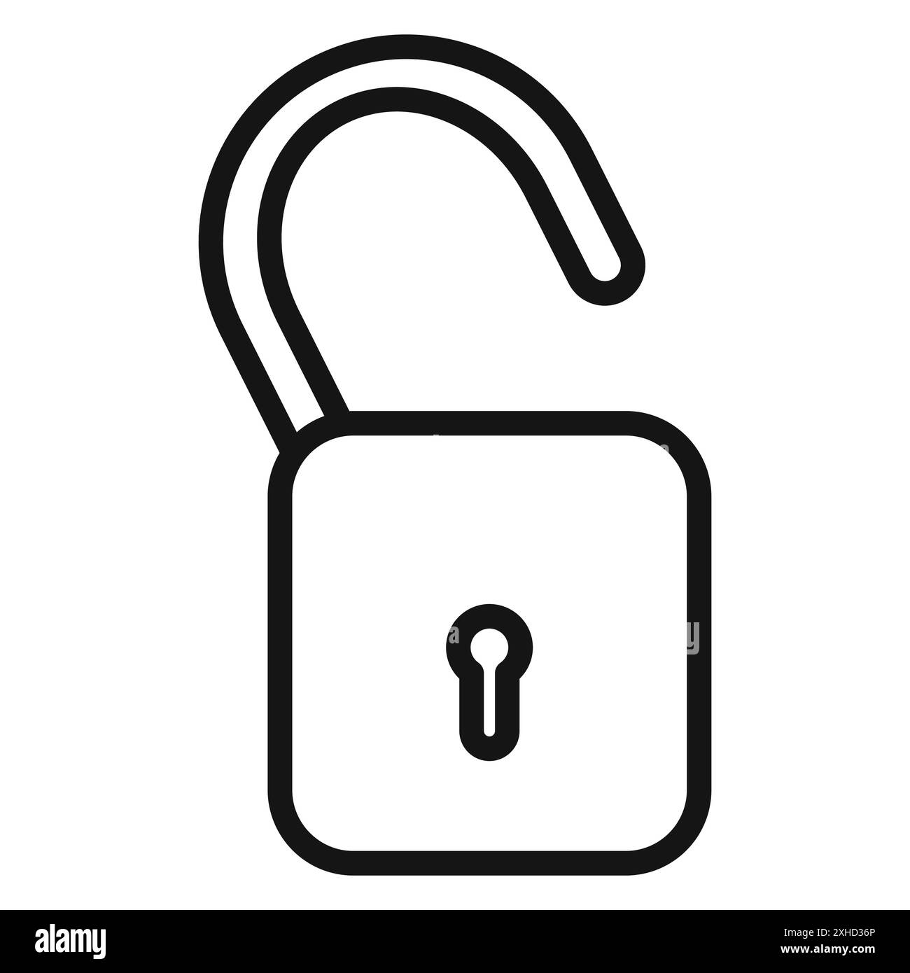 Unlock icon logo sign vector outline in black and white color Stock ...