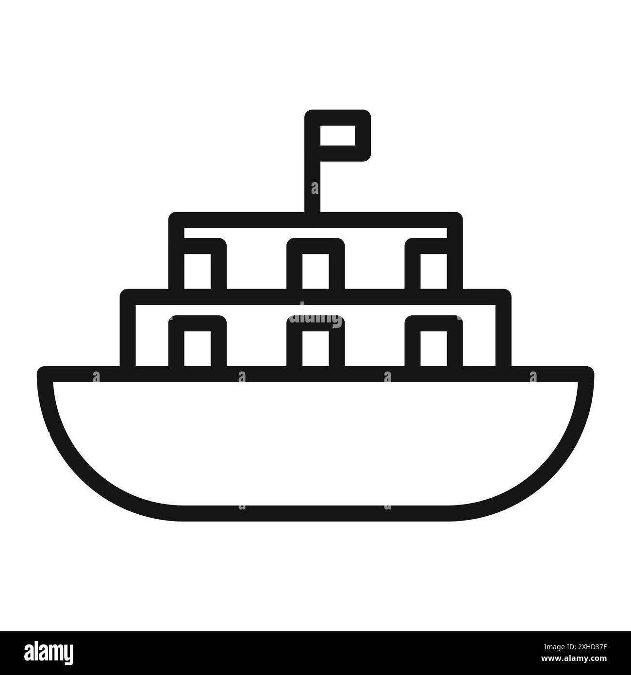 Ship icon Vector symbol or sign set collection in black and white ...