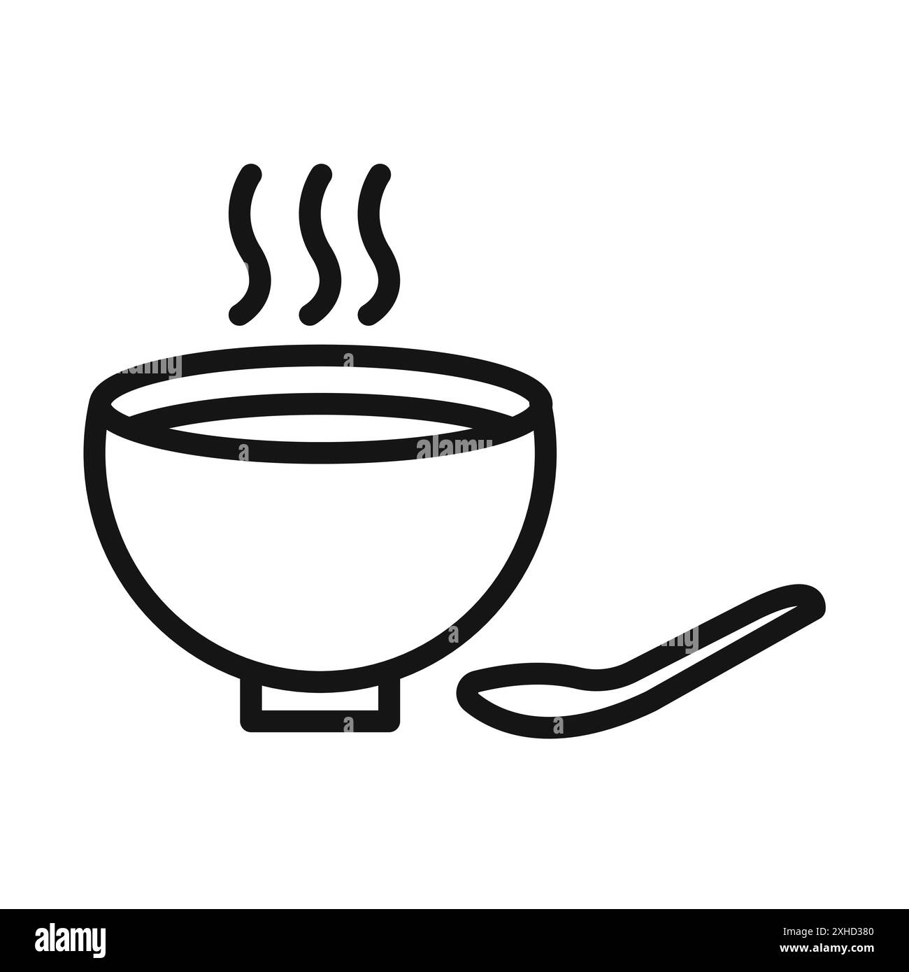 Soup icon Vector symbol or sign set collection in black and white ...