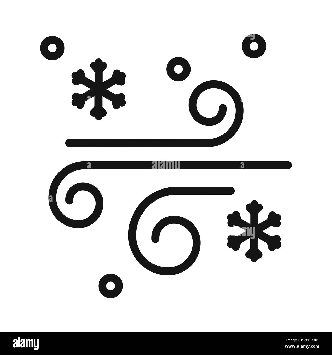 Snow blowing icon Vector symbol or sign set collection in black and ...