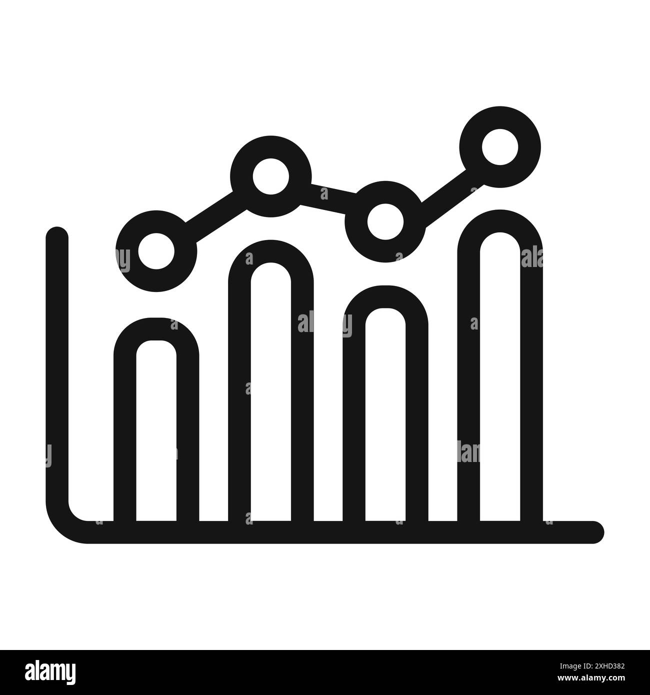 Stats icon Vector symbol or sign set collection in black and white ...