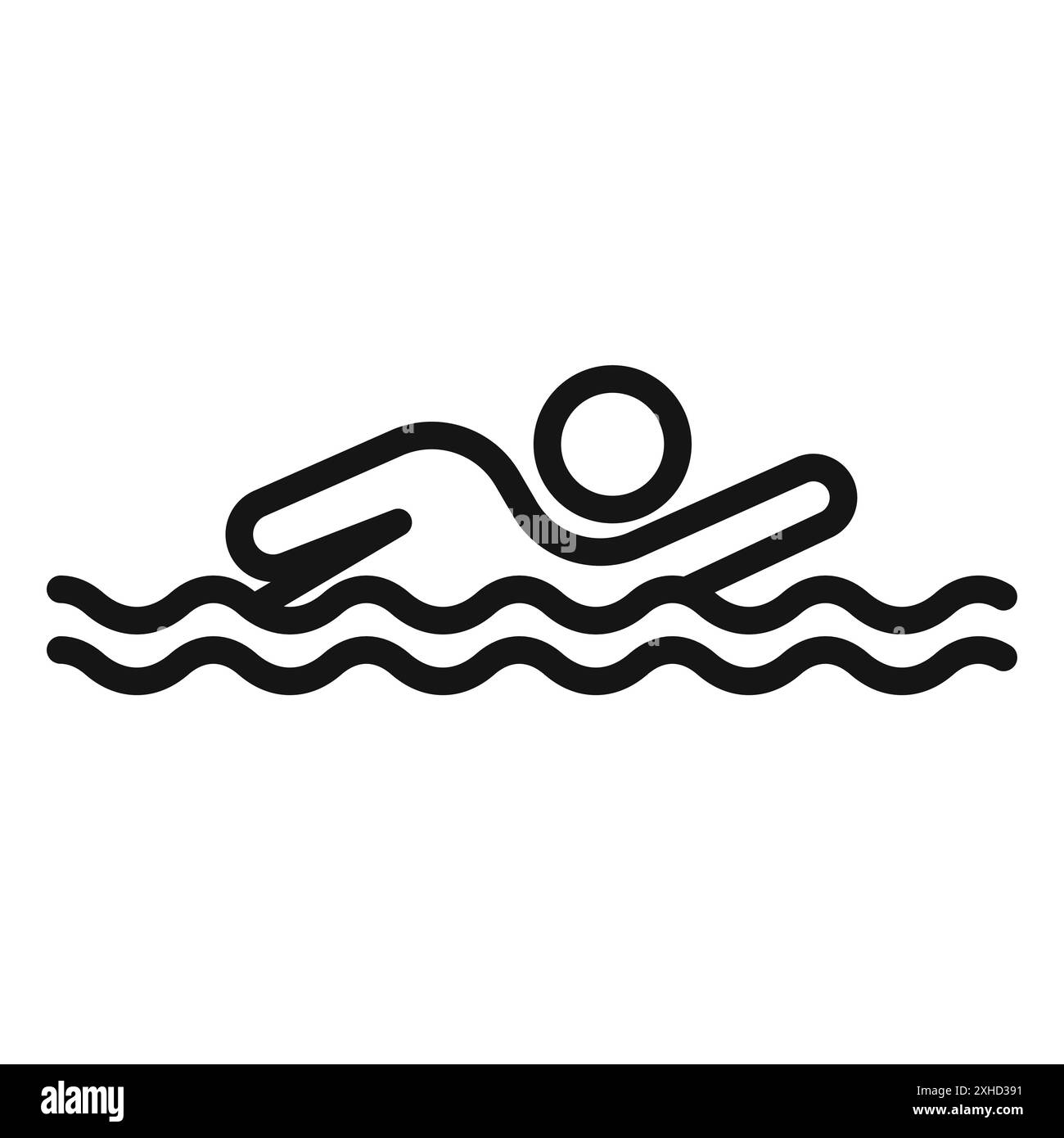 Swimmer icon Vector symbol or sign set collection in black and white ...