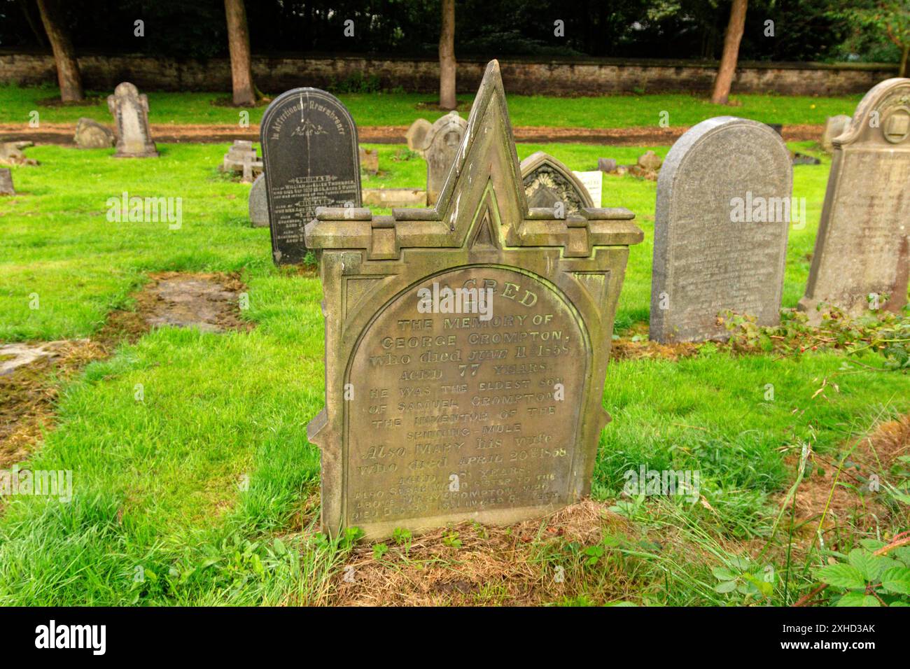 The gravestone of George Crompton, eldest son of Samuel Crompton ...