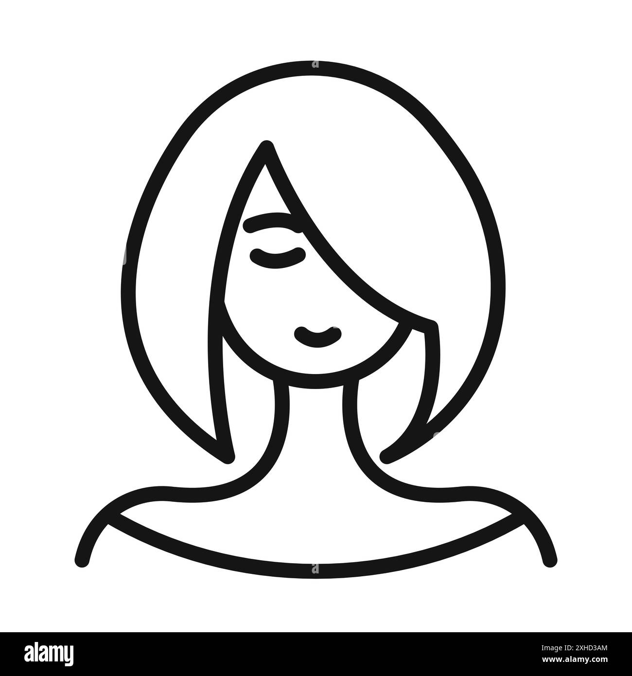 Woman icon Vector symbol or sign set collection in black and white ...
