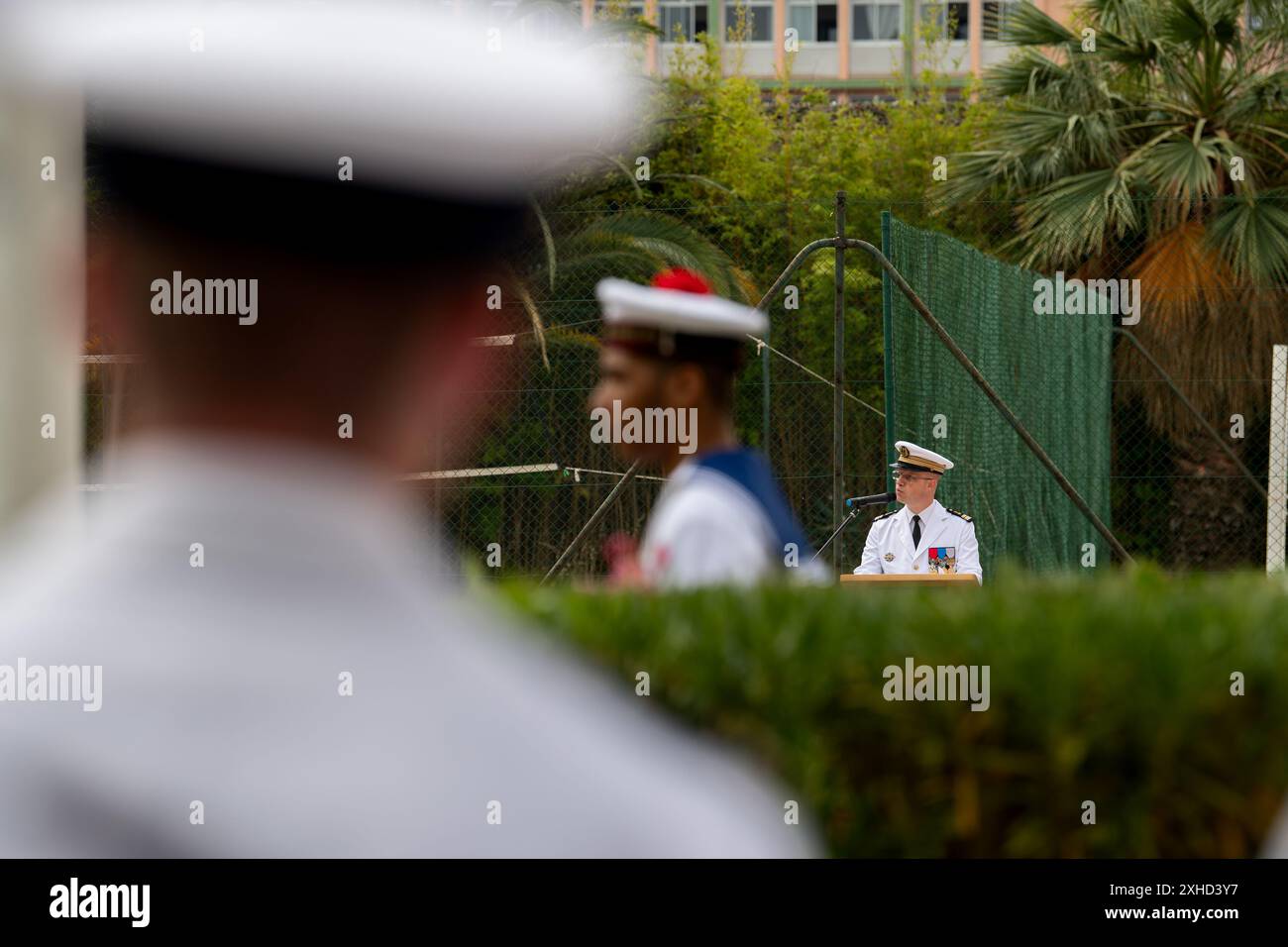 Captain Pierre Suleau is seen during the official ceremony to take ...
