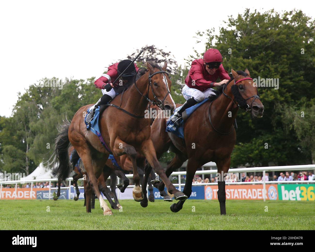 Lord Of Love and jockey Kieran Shoemark (right) coming home to win the ...