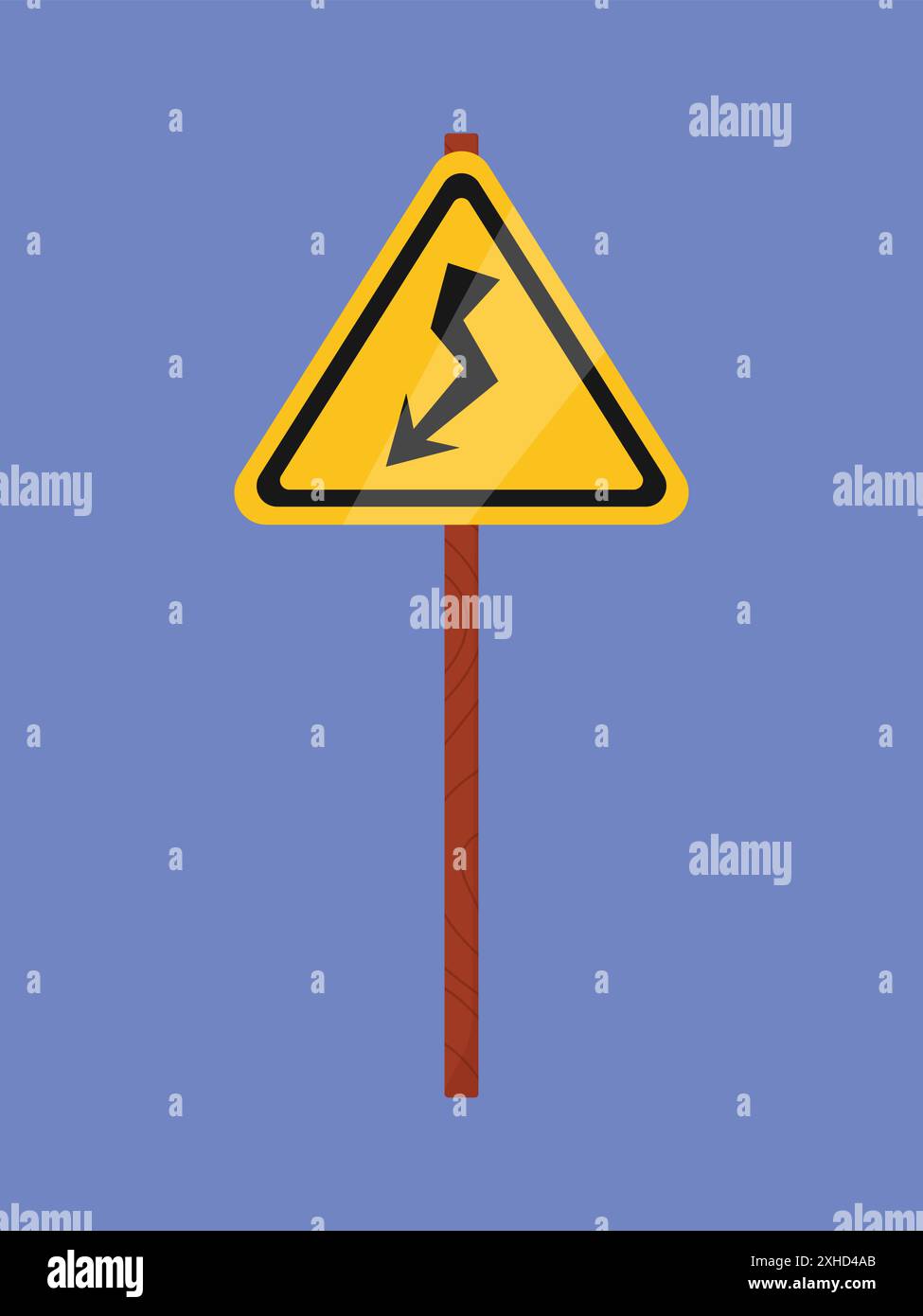 HIgh Volt Danger street sign vector. Street alert danger caution sign ...