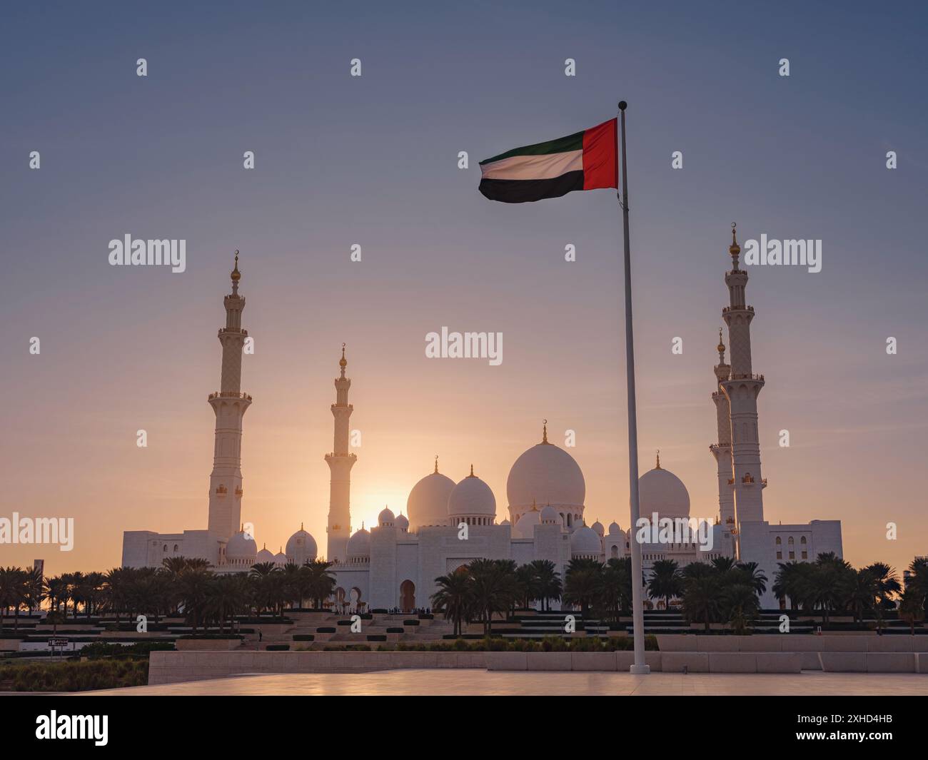 Abu Dhabi, UAE - January 14 2024: Evening view from Wahat Al Karama or ...