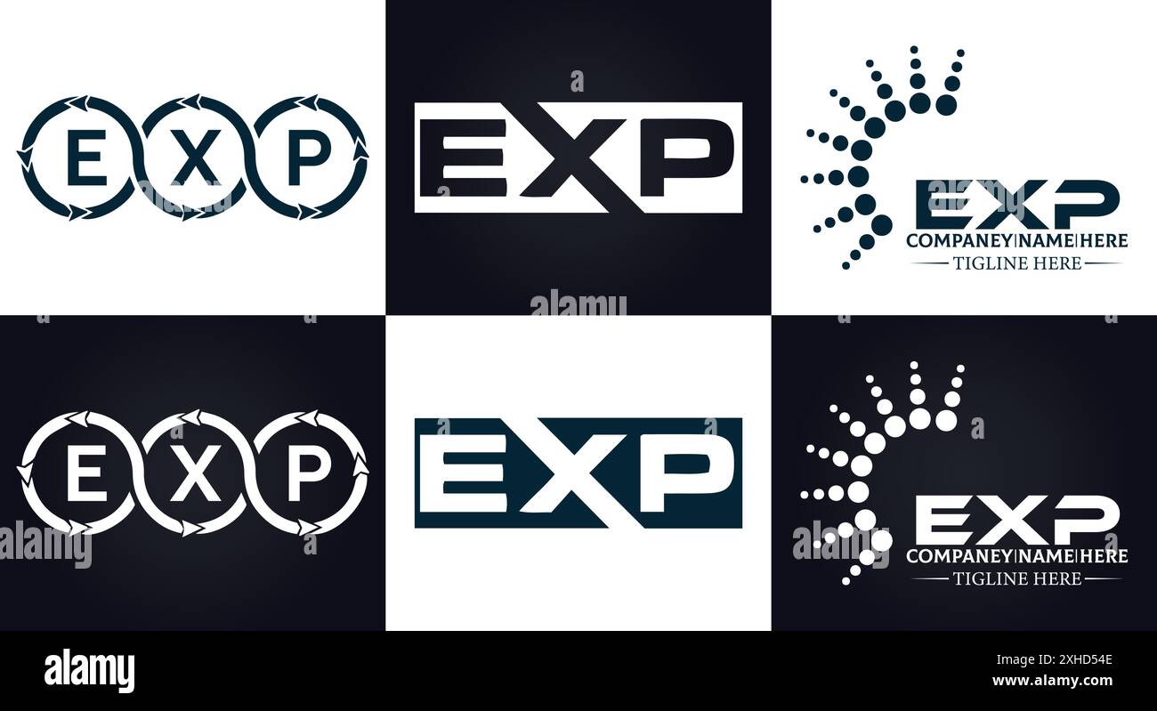 EXP logo. E X P design. White EXP letter. EXP, E X P letter logo design ...