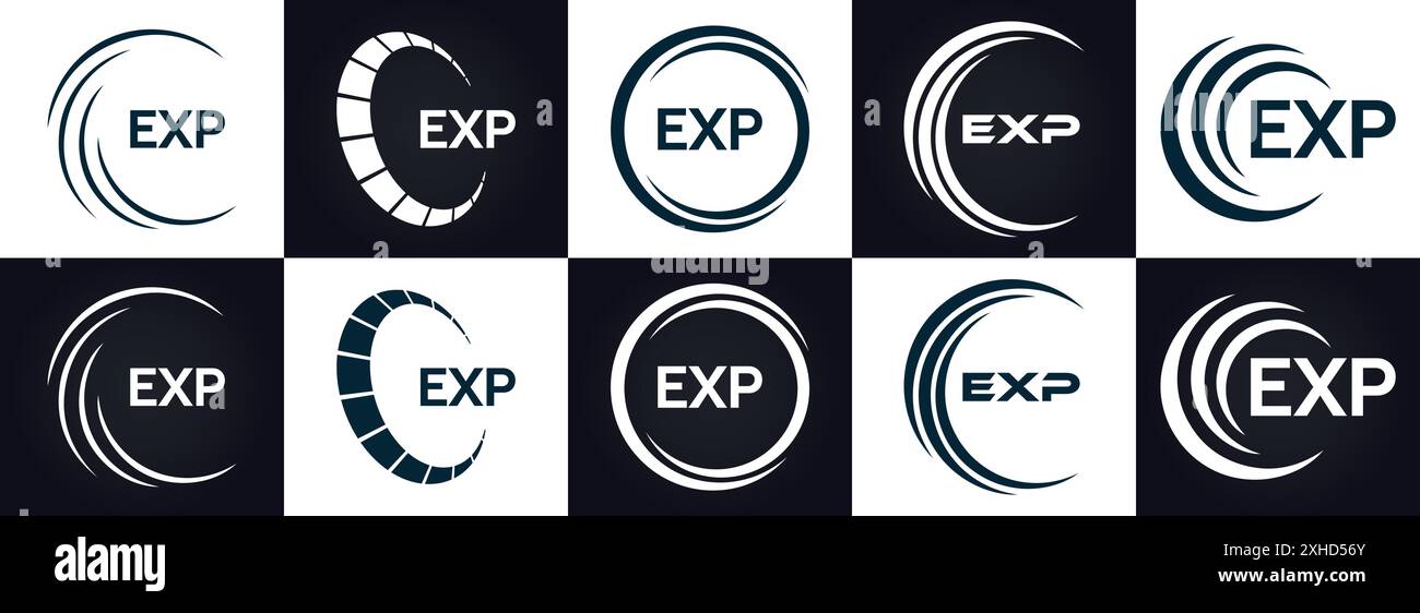 EXP logo. E X P design. White EXP letter. EXP, E X P letter logo design ...