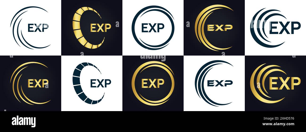 EXP logo. E X P design. White EXP letter. EXP, E X P letter logo design ...