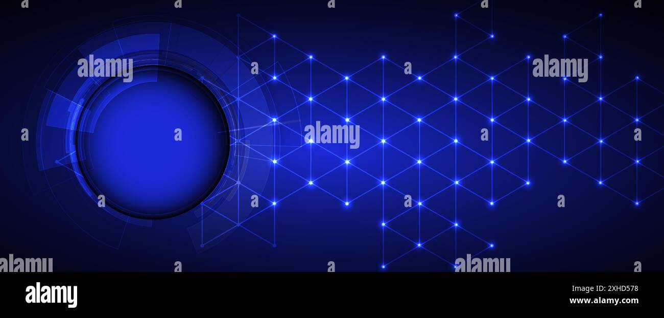 Neural network concept. Connected cells with links. High technology ...