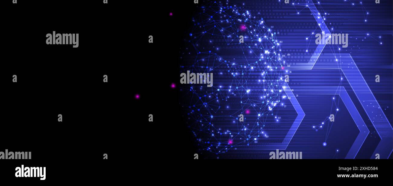 Neural network concept. Connected cells with links. High technology ...