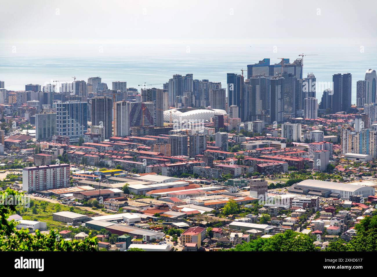 Batumi, Georgia - 13 JUNE 2024: Aerial view of the city of Batumi from ...