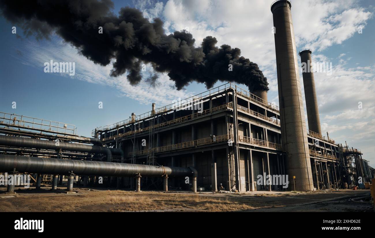 Industry pipes pollute air smoke hi-res stock photography and images ...