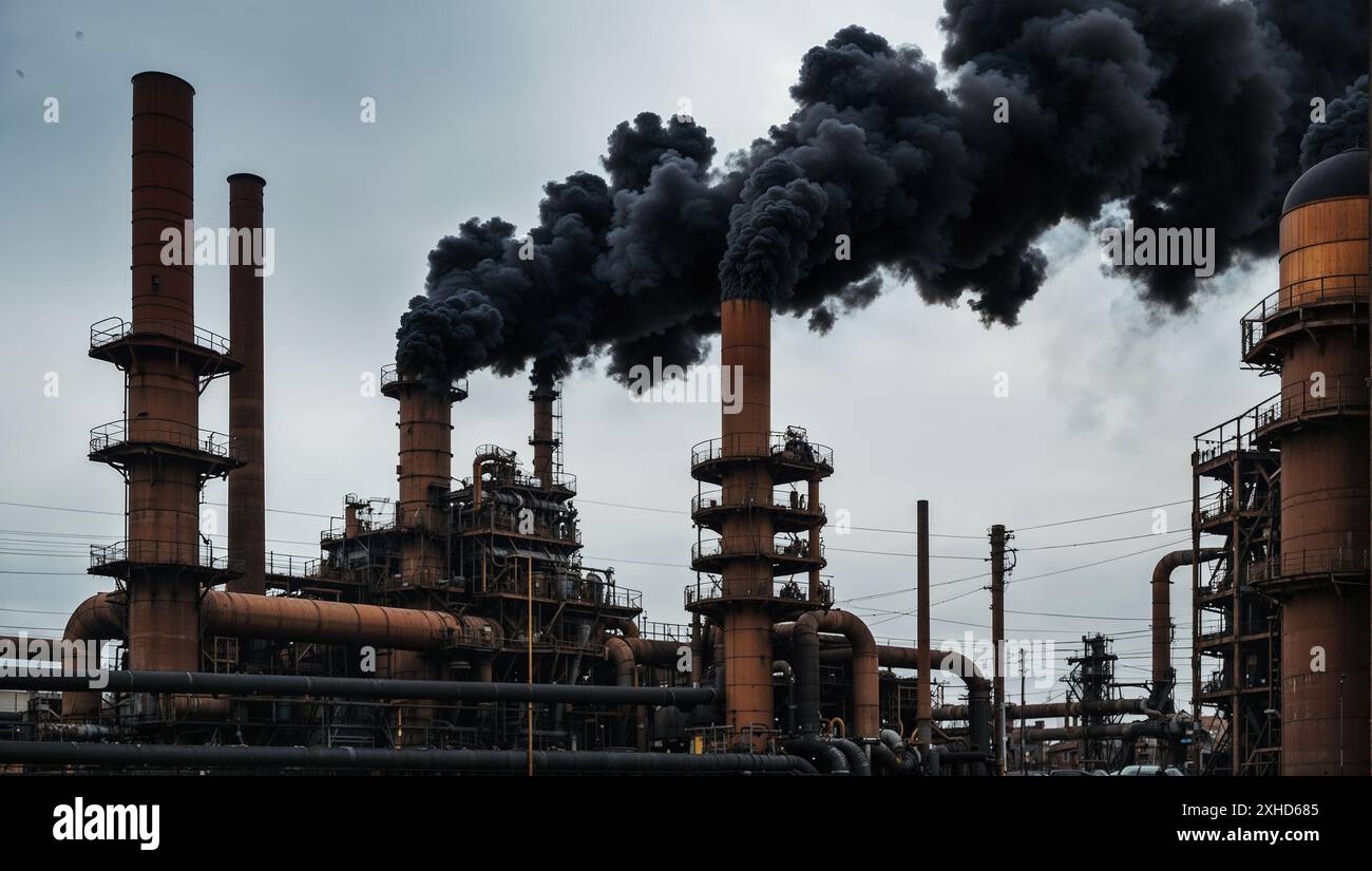 Black smoke coming out factory hi-res stock photography and images - Alamy
