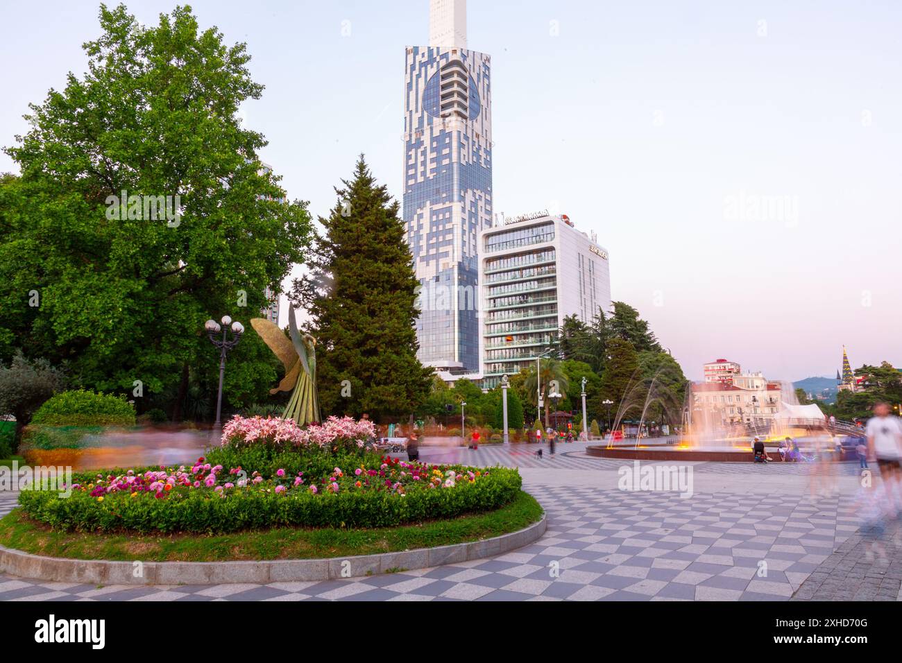 Batumi, Georgia - 13 JUNE 2024: Batumi Boulevard Park with dancing ...