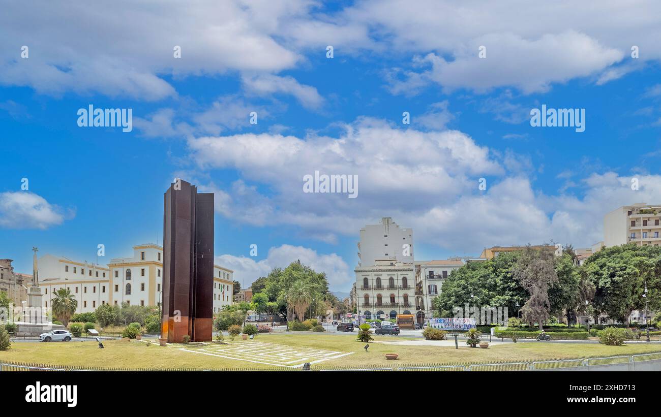 View of the Mafia monument in the Sicilian city of Palermo during the ...
