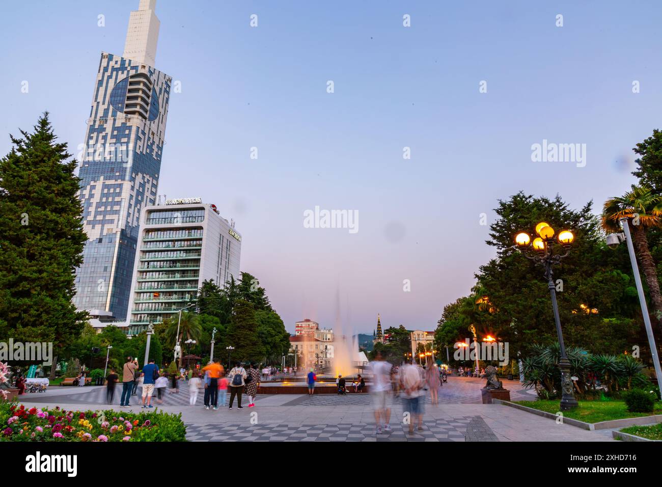 Batumi, Georgia - 13 JUNE 2024: Batumi Boulevard Park with dancing ...