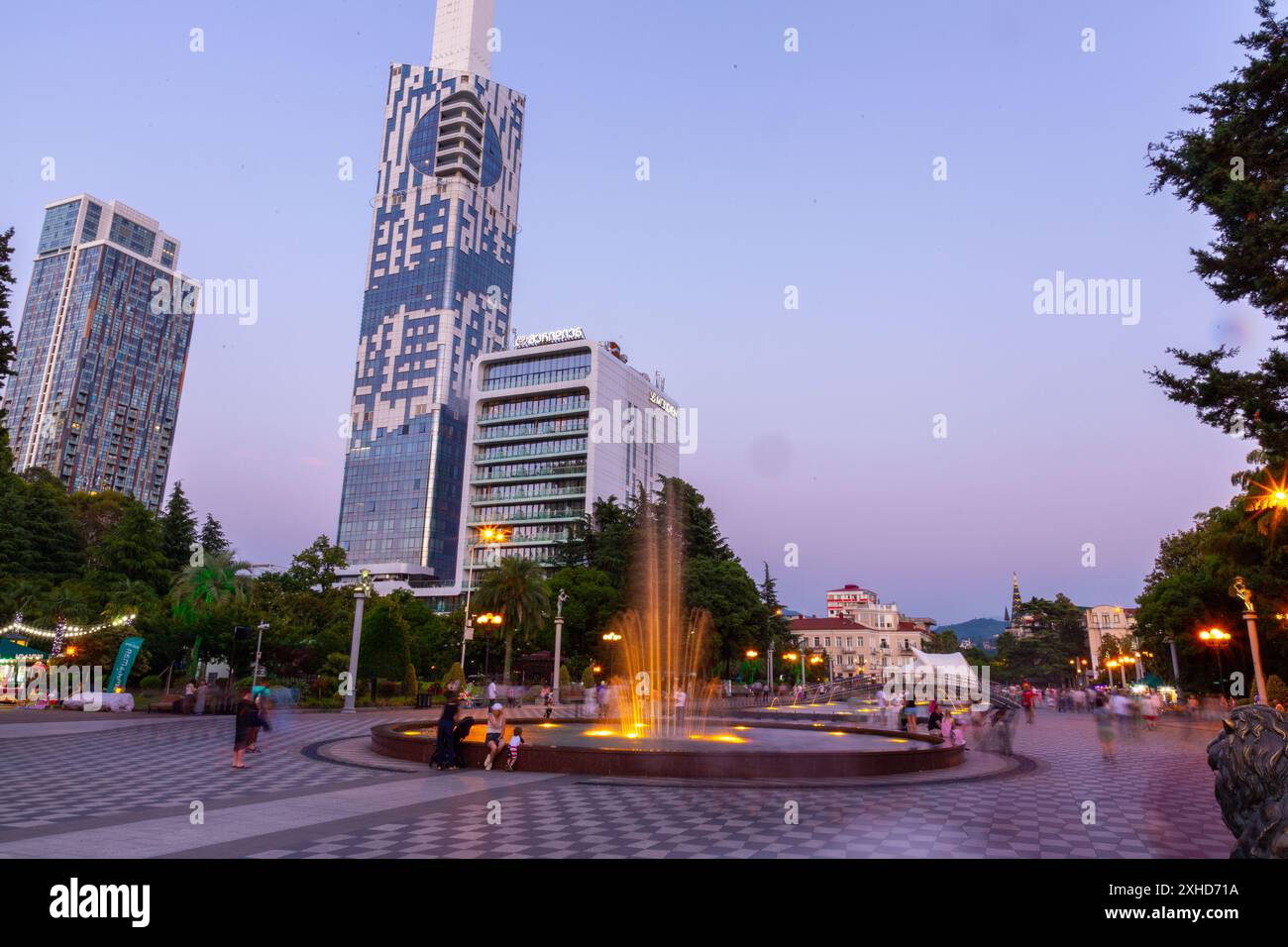 Batumi, Georgia - 13 JUNE 2024: Batumi Boulevard Park with dancing ...