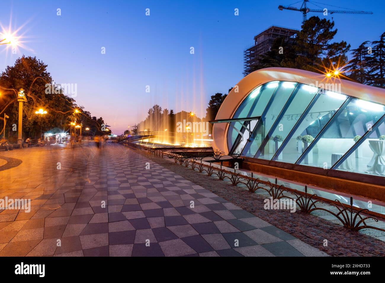 Batumi, Georgia - 13 JUNE 2024: Batumi Boulevard Park with dancing ...