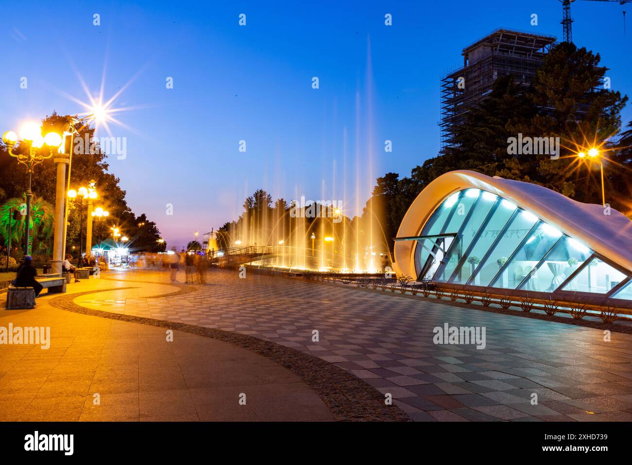 Batumi, Georgia - 13 JUNE 2024: Batumi Boulevard Park with dancing ...
