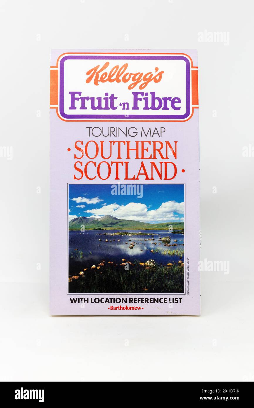 Kellogg’s Fruit n Fibre - Southern Scotland Touring Map Stock Photo - Alamy
