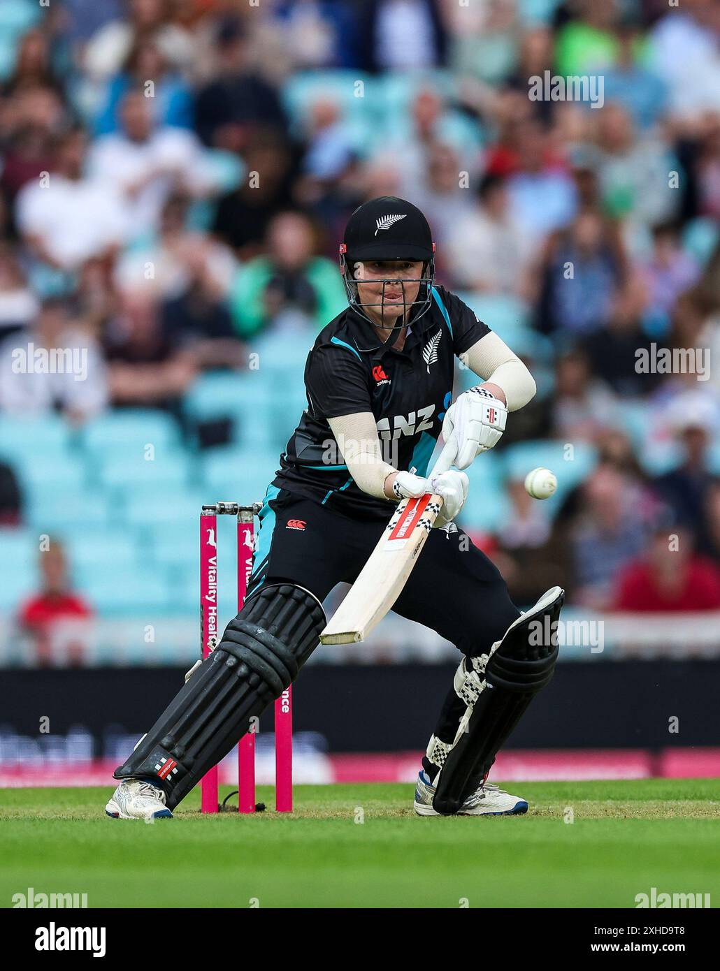 New Zealand Women’s Georgia Plimmer batting during the fourth T20 ...