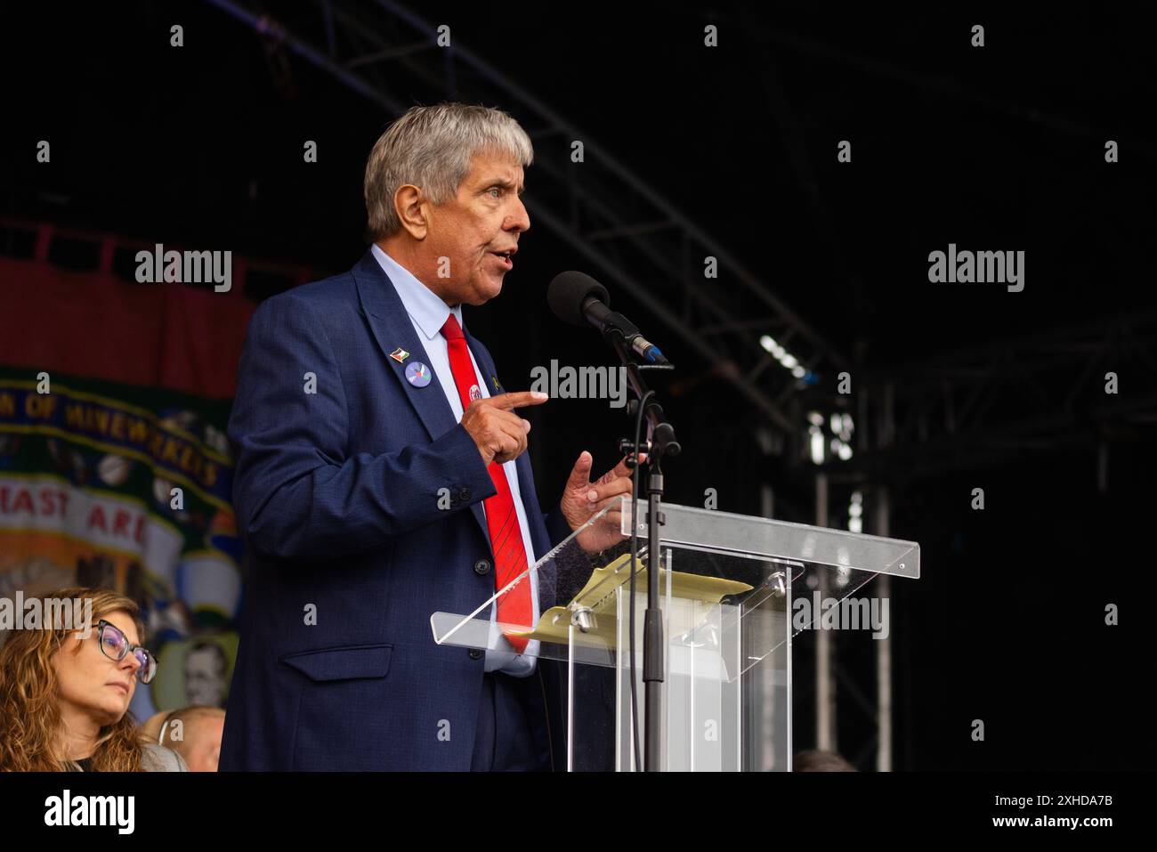 Durham, UK. 13 JUL, 2024. Alan Mardghum, Durham Miners’ Association ...