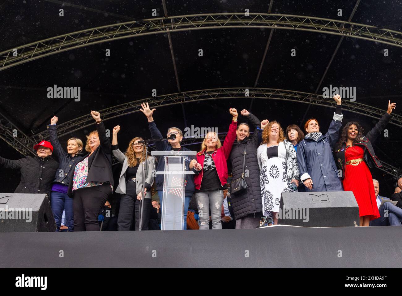 Durham, UK. 13 JUL, 2024. Women against pit closures on the main stage ...
