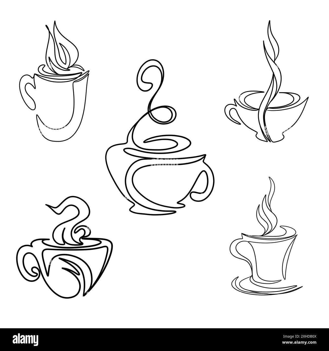 cup of coffee Line Art. Coffee Lovers Concept Line Art Style for Logos ...